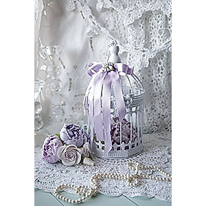 Ribest 1/4 inch 50 Yards Solid Double Face Satin Ribbon Per Roll for DIY Hair Accessories Scrapbooking Gift Packaging Party Decoration Wedding Flowers Lilac Mist