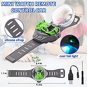 POSOUL Mini Remote Control Car Watch Toys for Boys 8-12 4-7 3-5, RC Cars for Boys, Hand Wrist Controlled RC Car, Stocking Stuffers for Kids Birthday Gifts for Kids (Green)