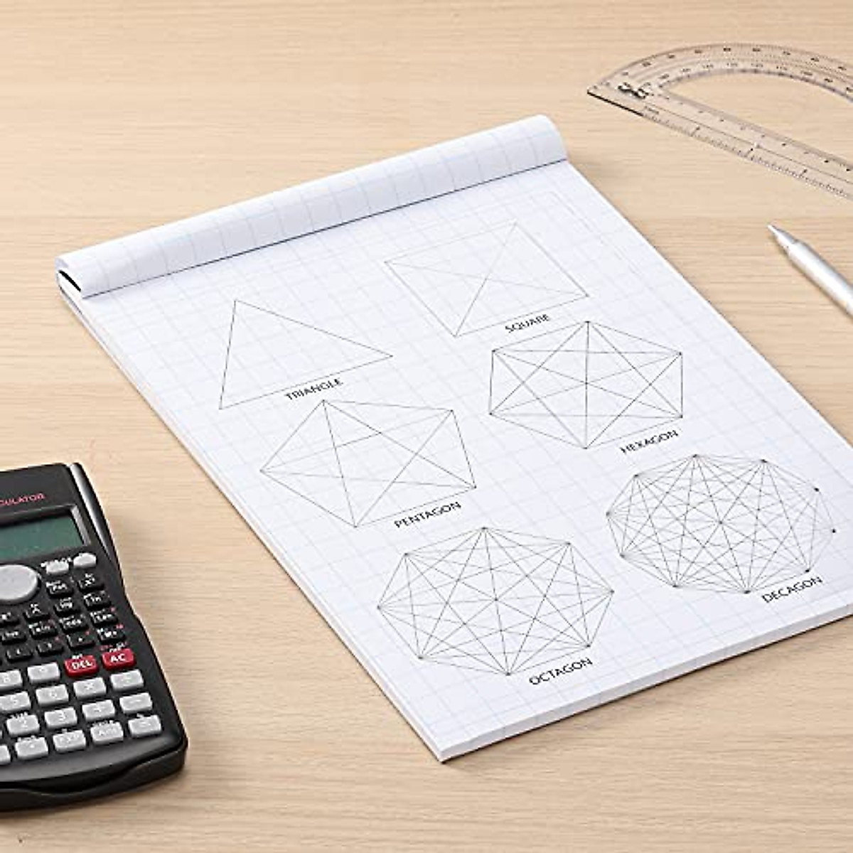 Mr. Pen- Graph Paper, 2x2 (2 Squares per inch), 8.5"x11", 55 Sheets, Grid Paper, Graphing Paper, Graph Paper Pad, Math Graph Paper, Grid Paper Pad, 1/2 Inch Graph Paper, Square Paper, Math Paper