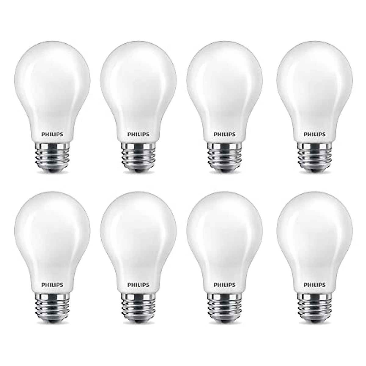 Philips 561761 LED 12.2w (75w Equivalent) A19 Dimmable Light Bulb - Soft White - 1100 Lumens - E26 Medium Base (8 Bulbs)