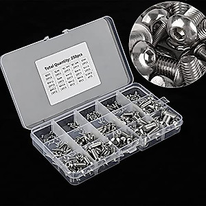 Socket Screw Bolt, 250pcs Screws Set Resistance for Motherboard for Laptop Keyboard for Computer Hard Disk for Keyboard for Memory