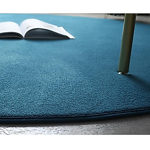 UEAUY Round Rug Solid Thick Non Slip Carpet Soft Plush Fluffy Area Rug for Living Room Bedroom Kids Nursery Room Red 2.6 Feet