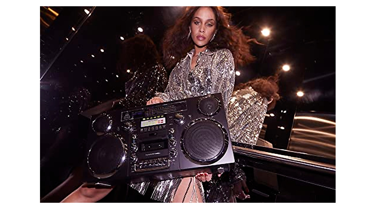 GPO Brooklyn 1980s Boombox - Retro Portable CD & Cassette Player