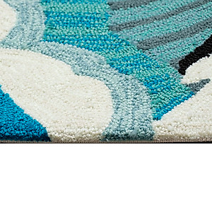 Liora Manne Frontporch Indoor Outdoor Rug - Novelty Design, Hand Hooked, Weather Resistant, UV Stabilized, Foyers, Porches, Patios & Decks, Surfing Dogs, 2' x 3'