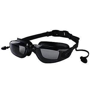 Zsling Swim Goggles, Swimming Goggles No Leaking Full Protection Adult Men Women Youth, Mirrored Anti Fog Goggles, Competitive Swim Goggles (Clear Black)
