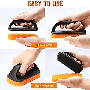 16-Piece Griddle Cleaning Kit for Blackstone, Flat Top Grill Cleaner - 15 Scrubber Pads and 1 Handle, Easy Cleaning on Hot or Cold Surfaces