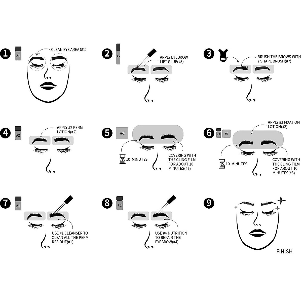 Brow Lamination Kit, Professional Brow Lift Kit, DIY Eyebrow Lamination Kit for Fuller Feathered Eyebrows, Eyebrow Salon at Home, Easy to Use,Keeping Natural Eyebrow Look Long Time