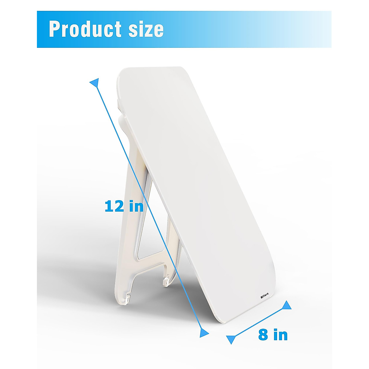 Mifuro 12 x 8 Inches Glass Desktop Whiteboard, Small Dry Erase White Board with Storage Unit, Computer Keyboard Stand, Desk Organizers for Office, Home and School Accessories Supplies (White)…