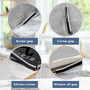 Wdianoutdoor Crevice Cleaning Brush, Heavy-Duty Bristle Brushes for Compact Space Cleaning, Slim Gap Scrubbing Tool, Perfect for Kitchen Surfaces, Window Tracks, Bathroom Tiles & Faucets (BK 3 Pcs)