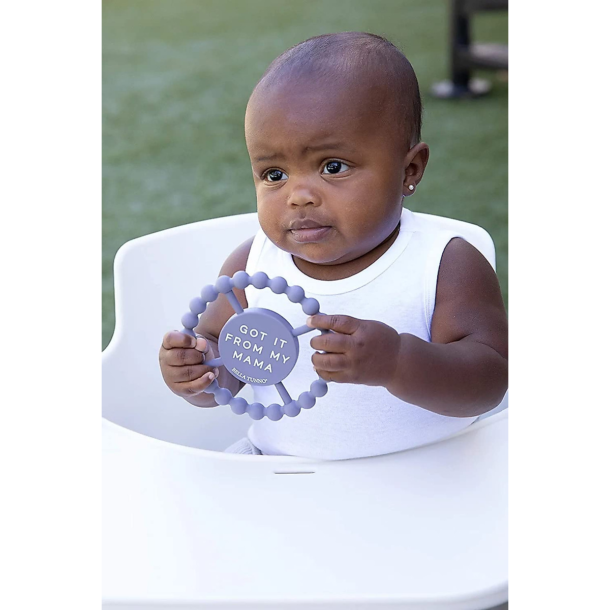 Bella Tunno Happy Teether – Soft & Easy Grip Baby Teether Toy, Silicone Teether Ring to Help Soothe Gums, Non-Toxic and BPA Free, Mama