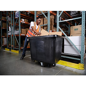 Rubbermaid Commercial MDPE 102.9-Gallon Laundry and Waste Collection Cube Truck, Rectangular, 31-Inch Width x 43-3/4-Inch Depth x 37-Inch Height, Black (FG461600BLA)