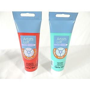 Artist loft Acrylic Paints 6 oz 4 Pack Bundle Yellow, Blue,Red, Aqua