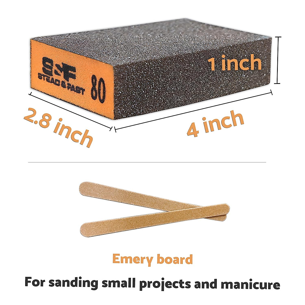 Sanding Sponge, 60 80 120 220 Coarse Medium Fine Grit Sanding Block, Sander Sponges for Drywall Metal, Sandpaper Sponge Sanding Blocks for Wood 4 Pcs by S&F STEAD & FAST