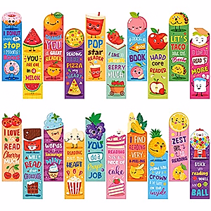 Scented Bookmarks Scratch and Sniff Bookmarks Fruit Food Theme Bookmarks for Kids Assorted Scented Bookmarks Cute Bookmarks for Students, Teens, Food Lovers, 20 Styles (60 Pcs)