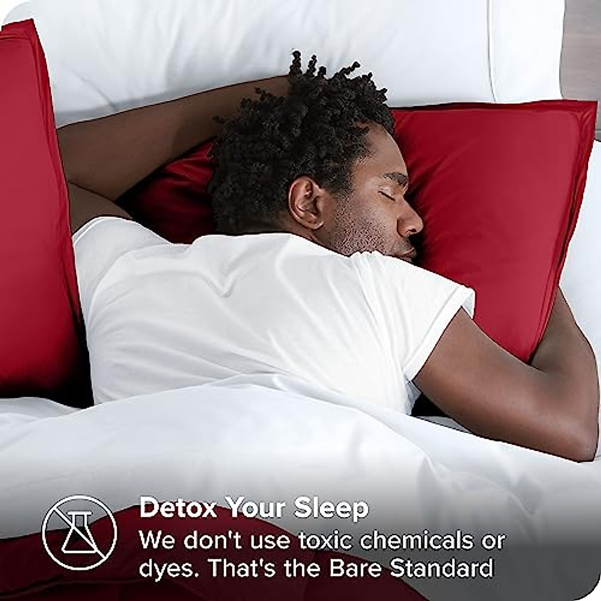 Bare Home Duvet Cover Queen Size - Premium 1800 Super Soft Duvet Covers Collection - Lightweight, Cooling Duvet Cover - Soft Textured Bedding Duvet Cover (Queen, Red)