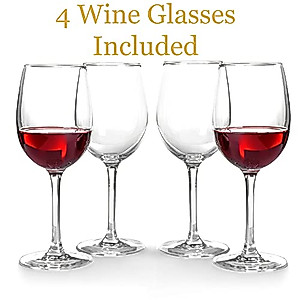 Wall Mounted Wine Rack - Men Women Retirement Gifts - Unique Retired Gifts for Dad, Mom - Gift Idea for Moms, Grandma, Aunt, Mother in law, Dads, Grandpa - Retirees Presents - Includes 4 Wine Glasses