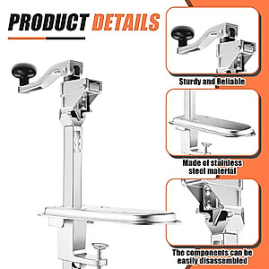Manual Table Can Opener Commercial Can Opener Heavy Duty Professional Industrial Can Opener for Big Cans with Plated Steel Base and Stainless Steel Blade for Cans up to 17 Inch Tall Kitchen Restaurant