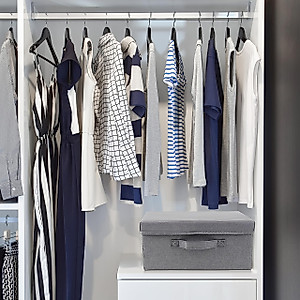 Augfox 2Pcs Fabric Storage Bins with LId - Collapsible Storage Bins with Lids, Sturdy Closet Storage Bins, Multipurpose Lidded Storage Bins for Room Storage (Grey, 14.2" L x 12.6" W x 6.3" H)
