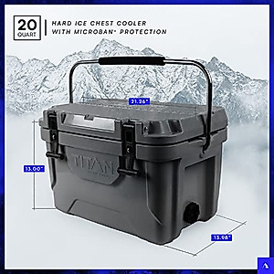 Arctic Zone Titan Deep Freeze 20Q Premium Ice Chest Roto Cooler with Microban Antimicrobial Protection, Gray