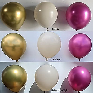 Metallic Magenta/Purple Red and Gold Balloons Garland Arch Kit, Metallic Magenta/Purple Red Sand White and Gold Balloon Garland Kit for Bachelorette Party Birthday Wedding Baby Shower Decorations