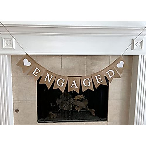 Shimmer Anna Shine Engagement Party Decorations Engaged Burlap Banner