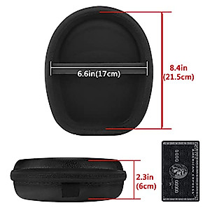 Geekria Shield Headphones Case Compatible with Grado SR325e, SR80, SR80e, SR80i, SR60, SR60i, SR60e, RS2, RS1 Case, Replacement Hard Shell Travel Carrying Bag with Cable Storage (Black)