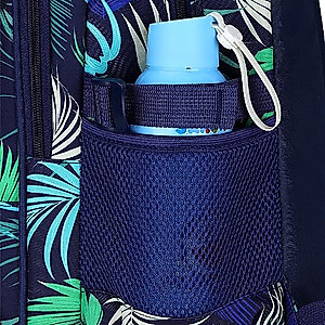 MYGOO Kids Backpack for Boys | Tropical Design Backpack for Teen | Grove Collection | 17" Tall | 24L Capacity | Foliage Black