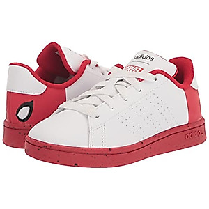 adidas Baby Advantage Tennis Shoe, White/White/Better Scarlet (Spider-Man), 6 US Unisex Infant