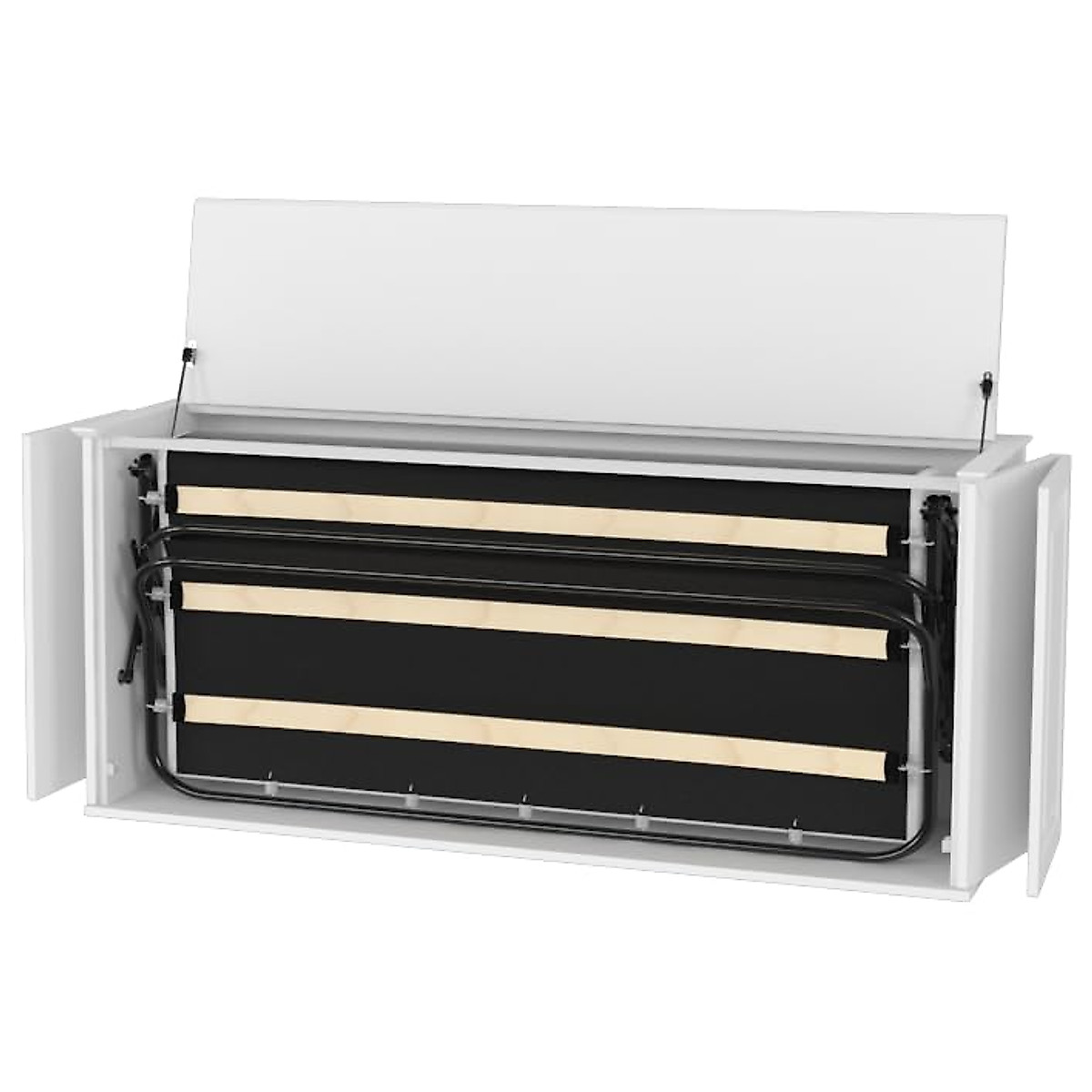 Leto Muro Orion Console Bed | Murphy Cabinet Bed Queen with Mattress Perfect for Guest Bed | Space-Saving Furniture Hide A Bed (White)