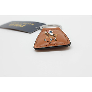Polo Ralph Lauren Multi-Color Big Pony Key Chain Fob Leather Tan