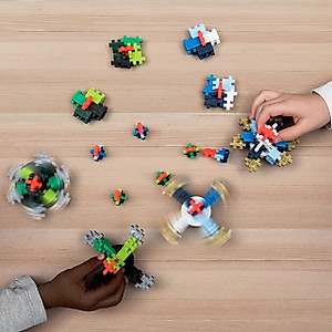 Plus Plus Learn to Build Set, 240 Mini Interlocking Building Blocks, 3D Puzzle Stem & Art Kit Playset - Spinning Tops
