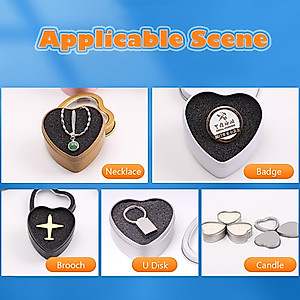 Alunsito 12 Pack 2 Ounce Metal Tins Cans, Heart Shaped Empty Containers with Clear Window Lids for Candles, Arts & Crafts, Storage in Kitchen & Office Use, Gold