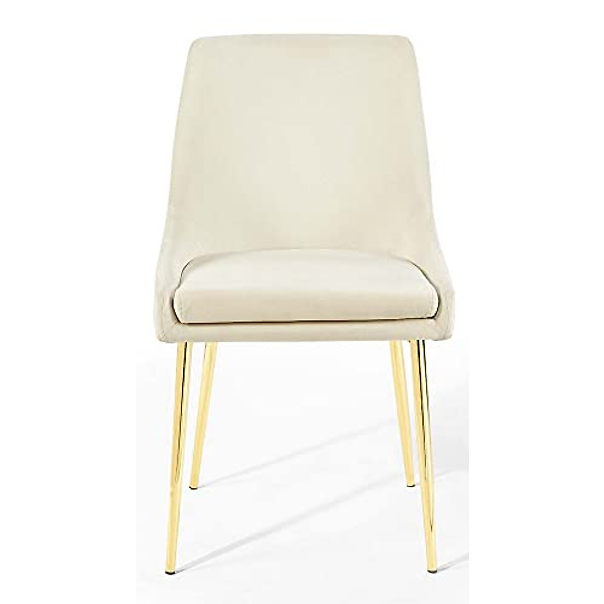 Modway Viscount Performance Velvet Dining Chairs - Set of 2, Gold Ivory