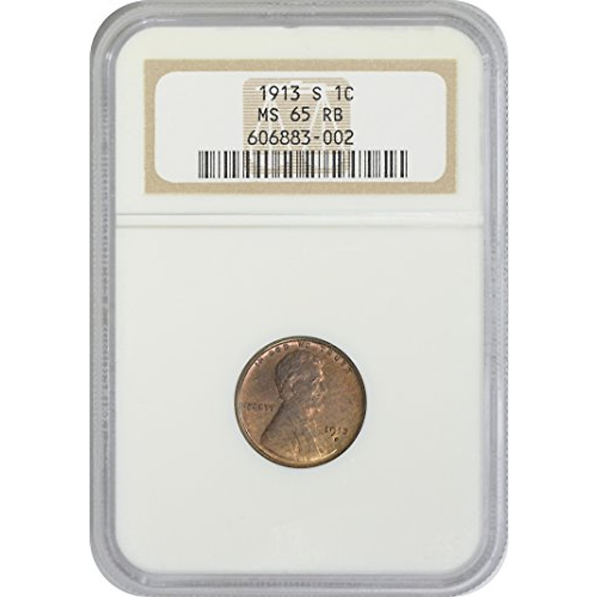 1913 S Lincoln Cent MS65 RB NGC