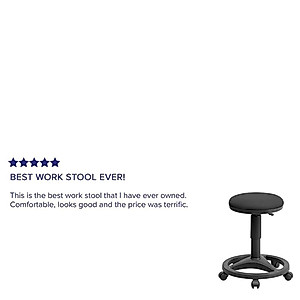 Flash Furniture Frakes Black Ergonomic Stool with Foot Ring