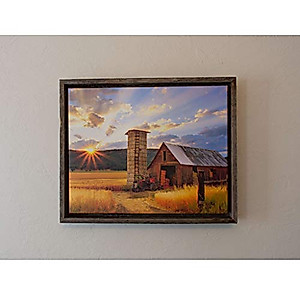 BARNWOODUSA | Rustic Barnwood Canvas Frame | for Oil Paintings & Wall Art | Natural Weathered Gray | 16" x 20"