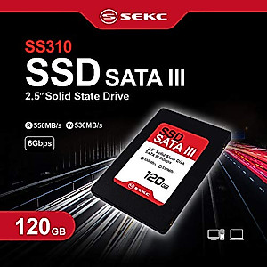 SEKC 120GB SSD SATA III 6 Gb/s, Up to 550/530 MB/s Read/Write Speed, Internal 2.5" 7mm (SS310120G)