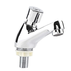 Time Delay Sink Faucet,Public Ktchen Bathroom Chrome Plated Self Closing Water Saving Time Delay Basin Tap Faucet for Home Kitchen, Bathroom, Hotel use