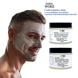 WOKE Capricorn Face & Eye Cream for Puffiness and Dark Circles - Anti Aging w Alpha Hydroxy - Coconut Oil - Mango Seed Butter 2 oz | Birthday Zodiac Gift Idea