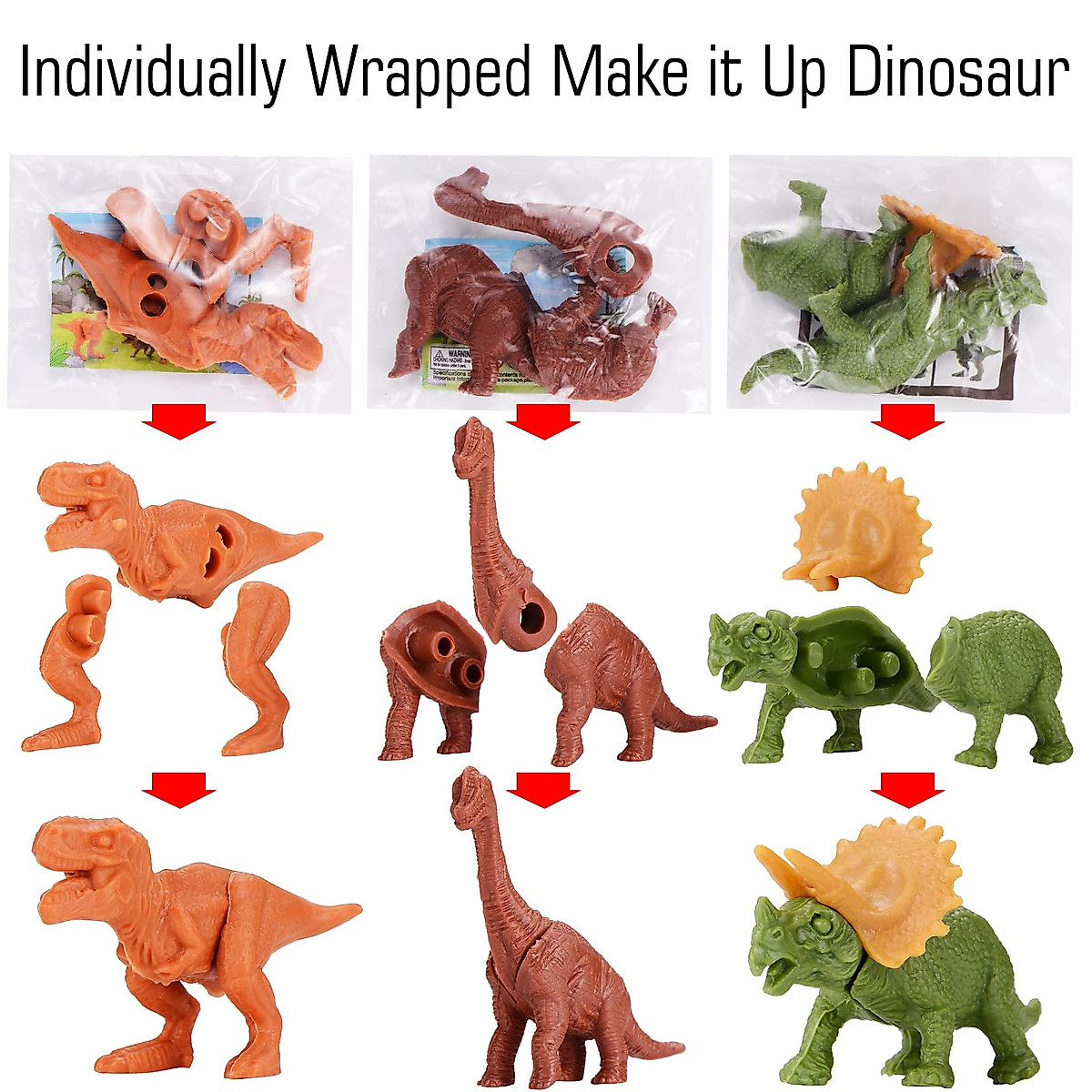 40 Pack DIY Dinosaur Toys, Dinosaur Party Favors, Goodie Bag Stuffers, Piñata Fillers, Teacher Treasure Box, Classroom Prizes, Dinosaur Toys for 3,4,5,6 Years Old Boys Girls (Random Color)