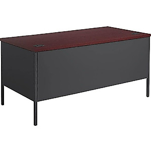 HON 60" Metro Series Classic Double Pedestal Desk, in Mahogany/Charcoal (HP3262)