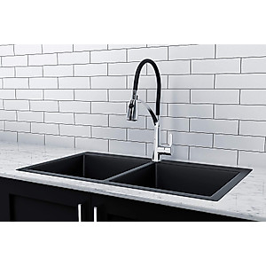 Ancona AN-4107 Palermo Pull Down Bar Kitchen Faucet in Polished Chrome and Black