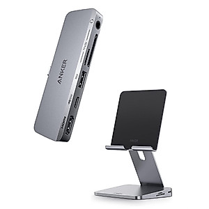 Anker USB C Hub for iPad (Gray), 541 USB-C Hub (6-in-1) with 4K HDMI Port, Multi-Function USB C Port & Anker 551 8-in-1 iPad USB C Hub, with Foldable Tablet Stand