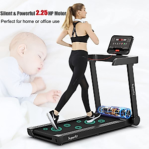 Goplus Heavy Duty Treadmill for Gym, Superfit Electric Treadmill with App Control, Large LED Digital Display, 12 Preset Programs, Walking Jogging Running Machine for Home Office