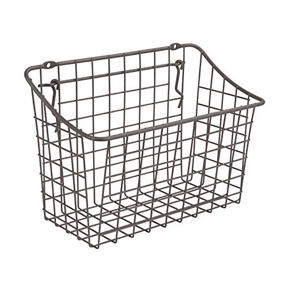 Spectrum Diversified 10" x 5" x 7" Pegboard & Wall Mount Basket, 10"L x 7"W, Industrial Gray