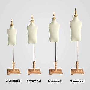 Tailors Dummy Child Mannequin Torso with Wooden Tripod Stand |for 2-8 Years Old Kids Clothing Dress Form Display Dressmakers Dummy