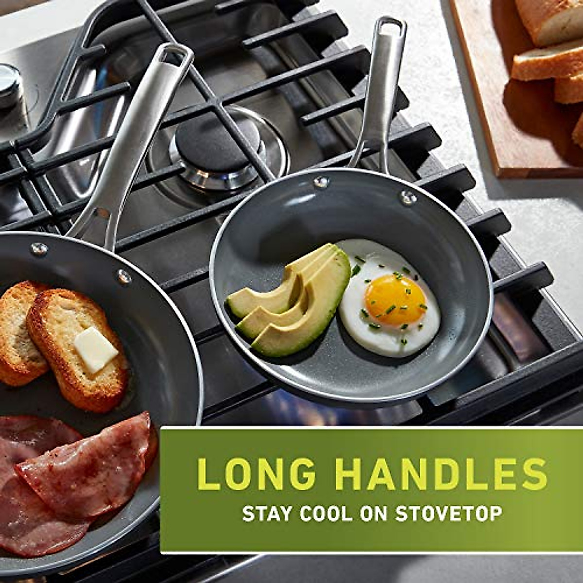 Calphalon 11-Piece Pots and Pans Set, Oil-Infused Ceramic Cookware with Stay-Cool Handles, PTFE- and PFOA-Free, Dark Grey