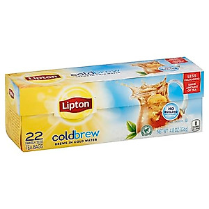 Lipton Cold Brew Iced Tea Bags, Family Size, 22 Count