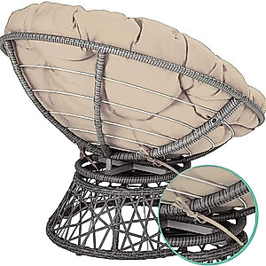 Gruytoie Papasan Round Chair Cushions, Swing Hanging Basket Seat Cushion, Thick Comfortable and Oversized Papasan