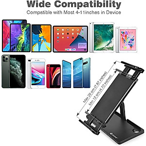 Lekufee Lightweight Aluminum Alloy Foldable Tablet Holder for DJI Mini 3 Pro/Mini 2 SE/2/Mini SE/Mini 1/Mavic 3/2/1/DJI Air 2S/2/Mavic Pro/Mavic Air/DJI Spark Remote Controller